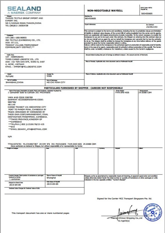Transit customs clearance - Trucking and Cross border to Cambodia