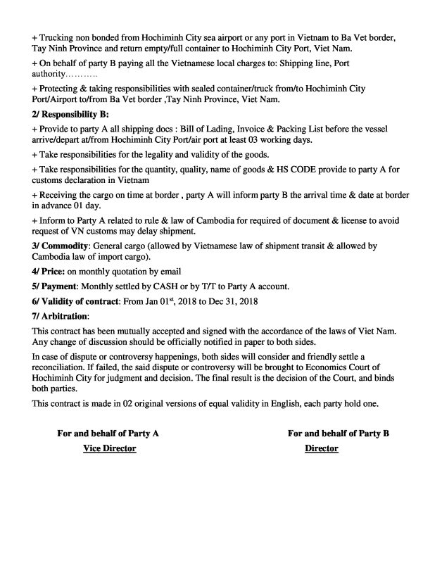 Transit customs clearance - Trucking and Cross border to Cambodia