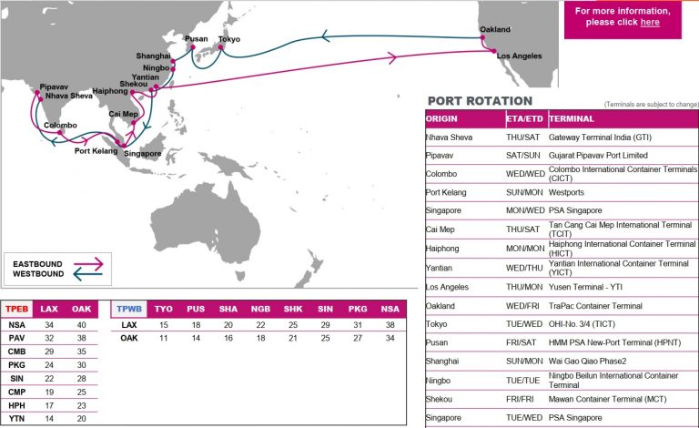 Pacific route : through north pacific ocean (Vietnam to USA)