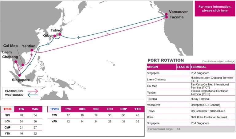 Pacific route : through north pacific ocean (Vietnam to USA)