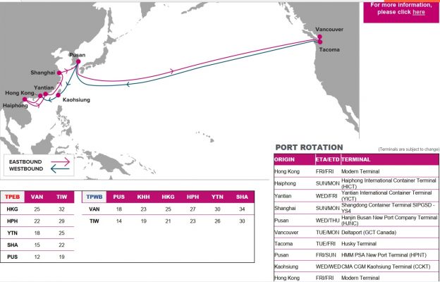 Pacific route : through north pacific ocean (Vietnam to USA)